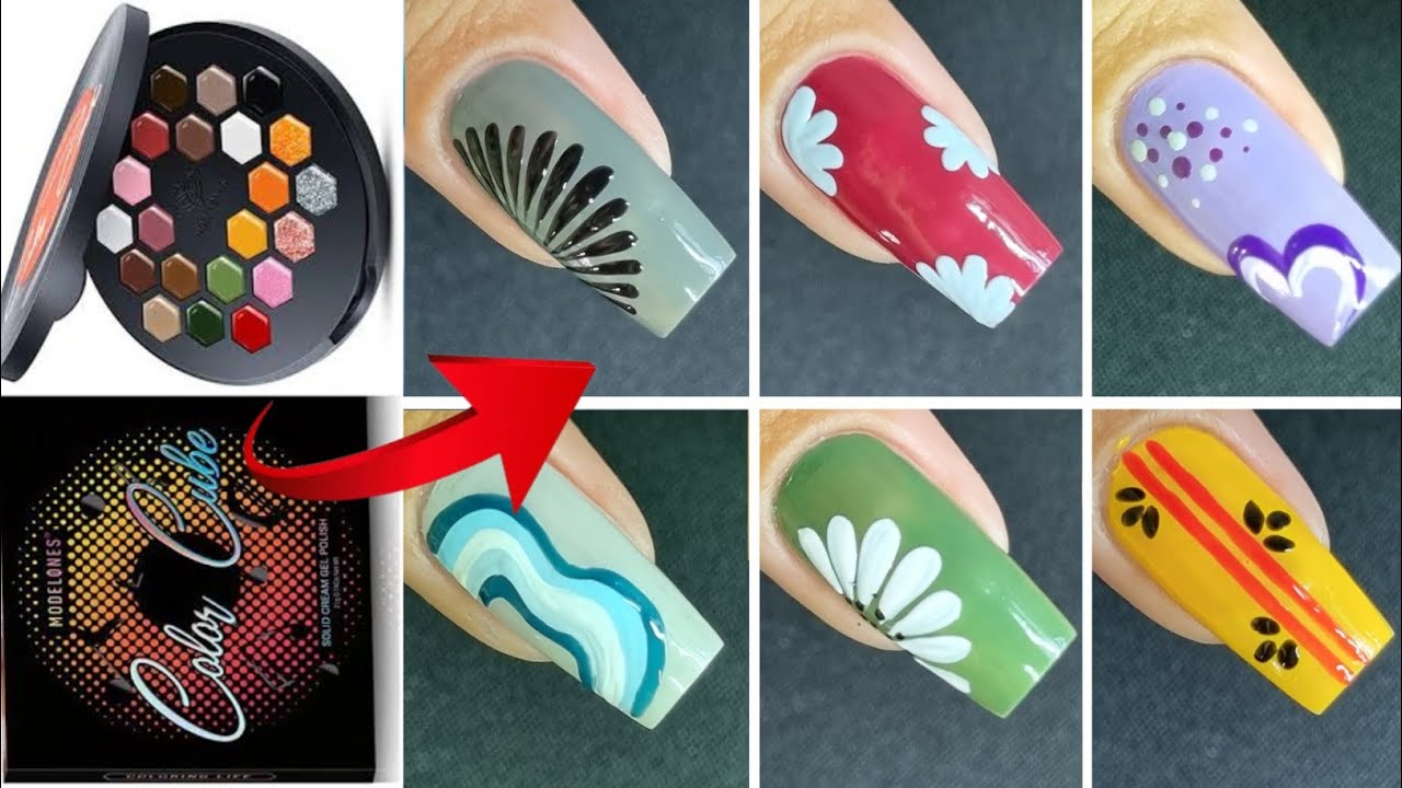 Top 8 Nail designs using Colour Cube || Easy Nailart tutorial || # ...