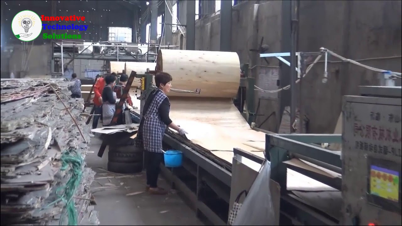 visit factory the technology of plywood production in China - YouTube