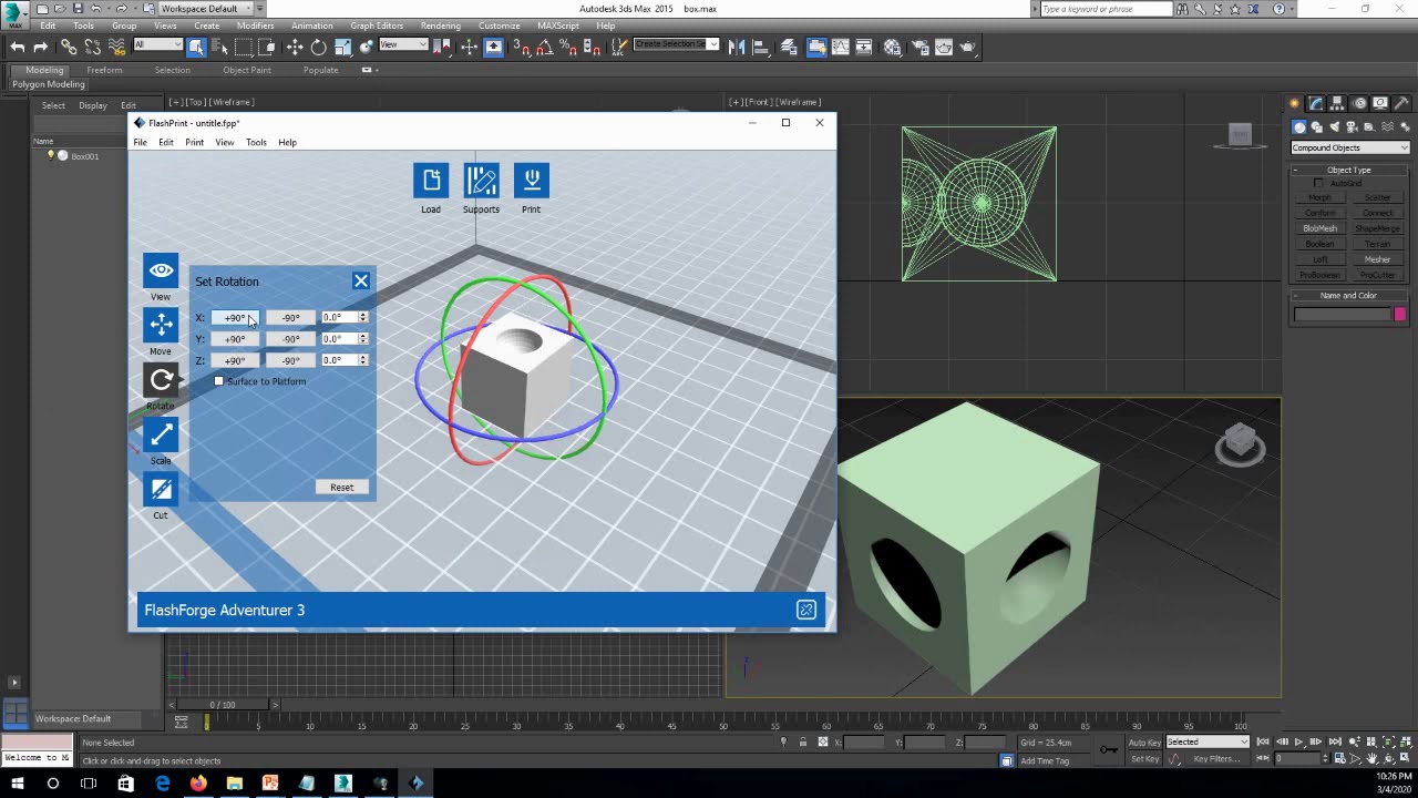 3DS MAX1: 3D Max Boolean (object subtraction for 3D printing) - YouTube