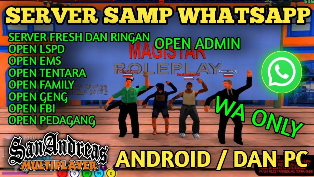 SERVER GTA SAMP WA ONLY !! SERVER GTA SAMP ROLEPLAY INDONESIA - YouTube