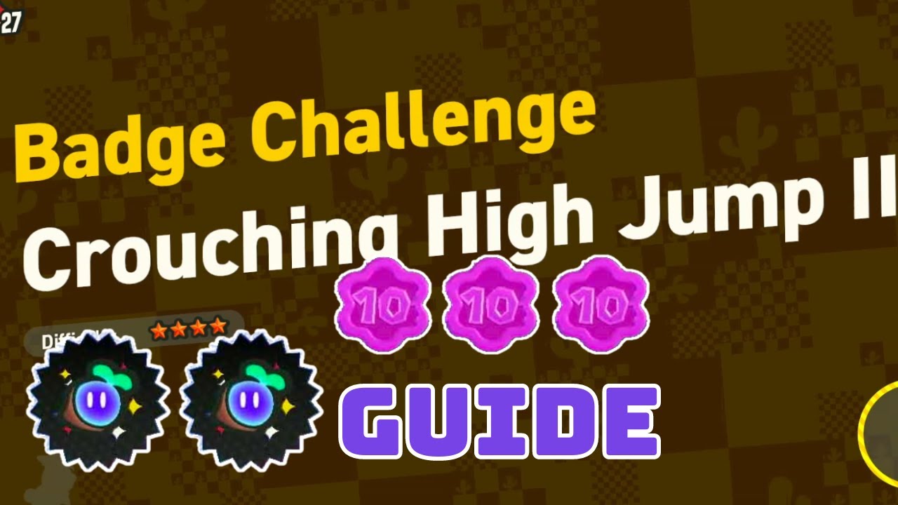 Super Mario Bros. Wonder: Crouching High Jump 2 Badge All coins and ...