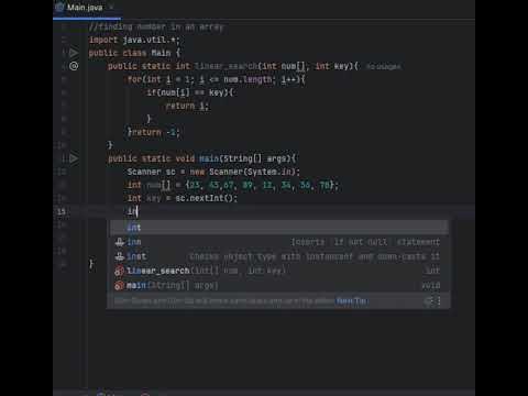 Write a java code to search a number in a given series | Linear Search ...