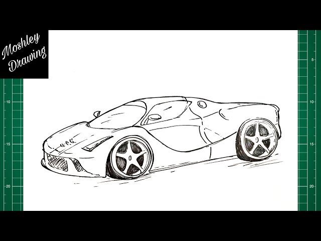 How To Draw The Supercar Ferrari Laferrari Digitally Youtube How To