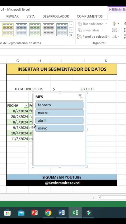 INSERTAR SEGMENTADOR DE DATOS EN EXCEL #excel - YouTube