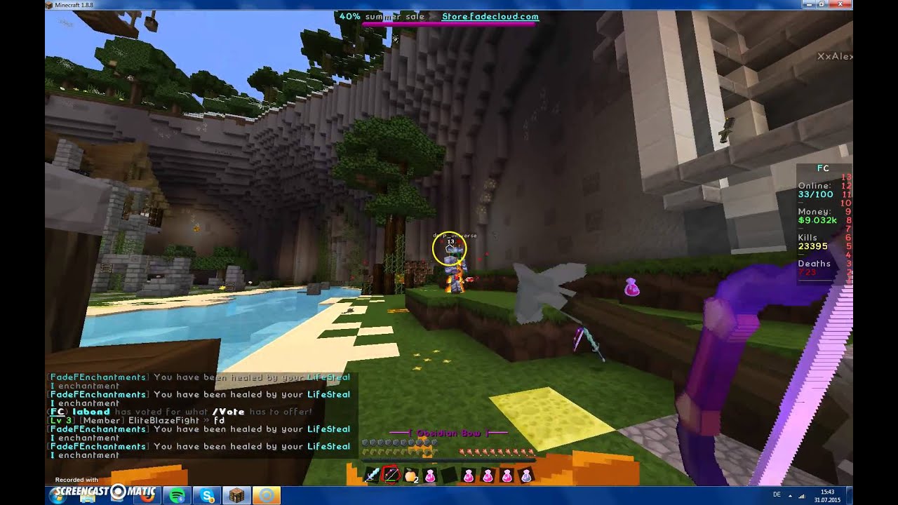 Minecraft | Fadecloud KitPvP | Hacker Report °100 - YouTube