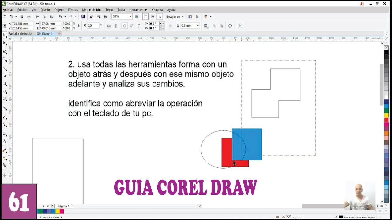 COREL DRAW primeros ejercicios de iniciación - YouTube
