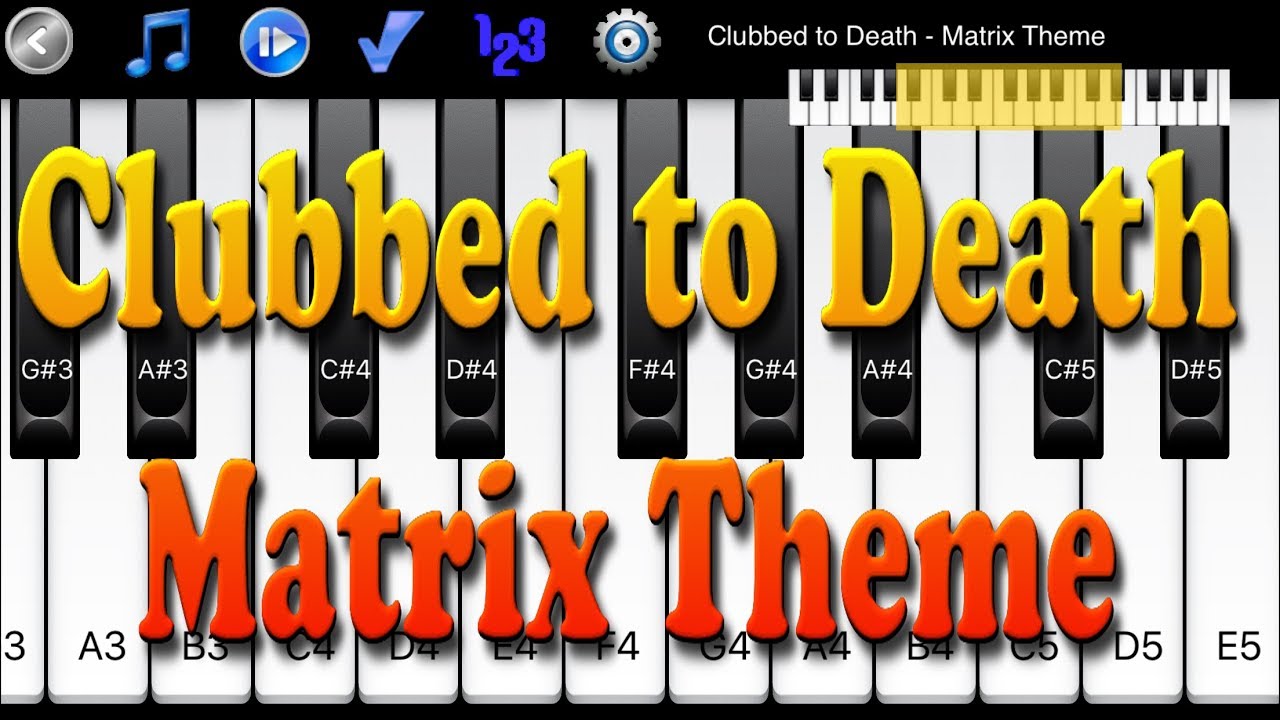 Clubbed to Death - Matrix Theme - How to Play Piano Melody - YouTube