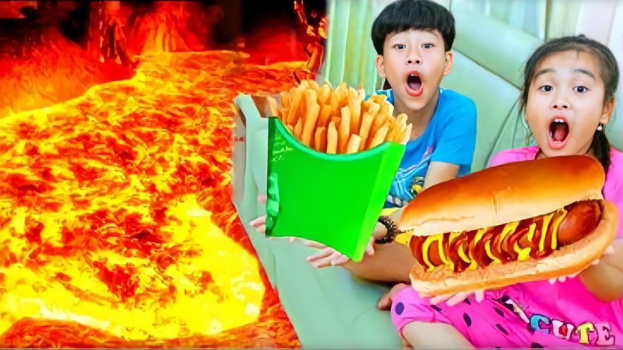 The floor is lava challenge Family fun kids pretend playtime - YouTube