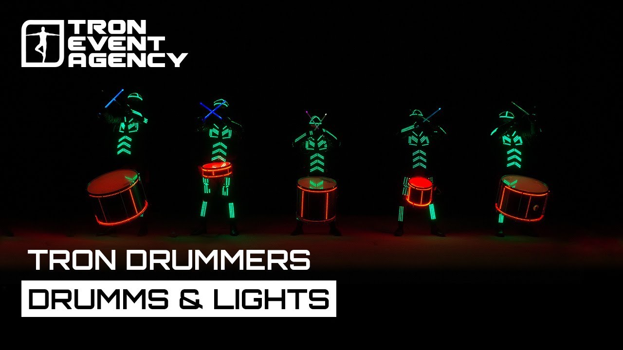 Tron Drummers LED Light Show - YouTube