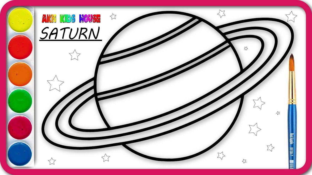 ( SPACE ) How to Draw Planet Saturn - Drawing And Coloring / Akn Kids ...