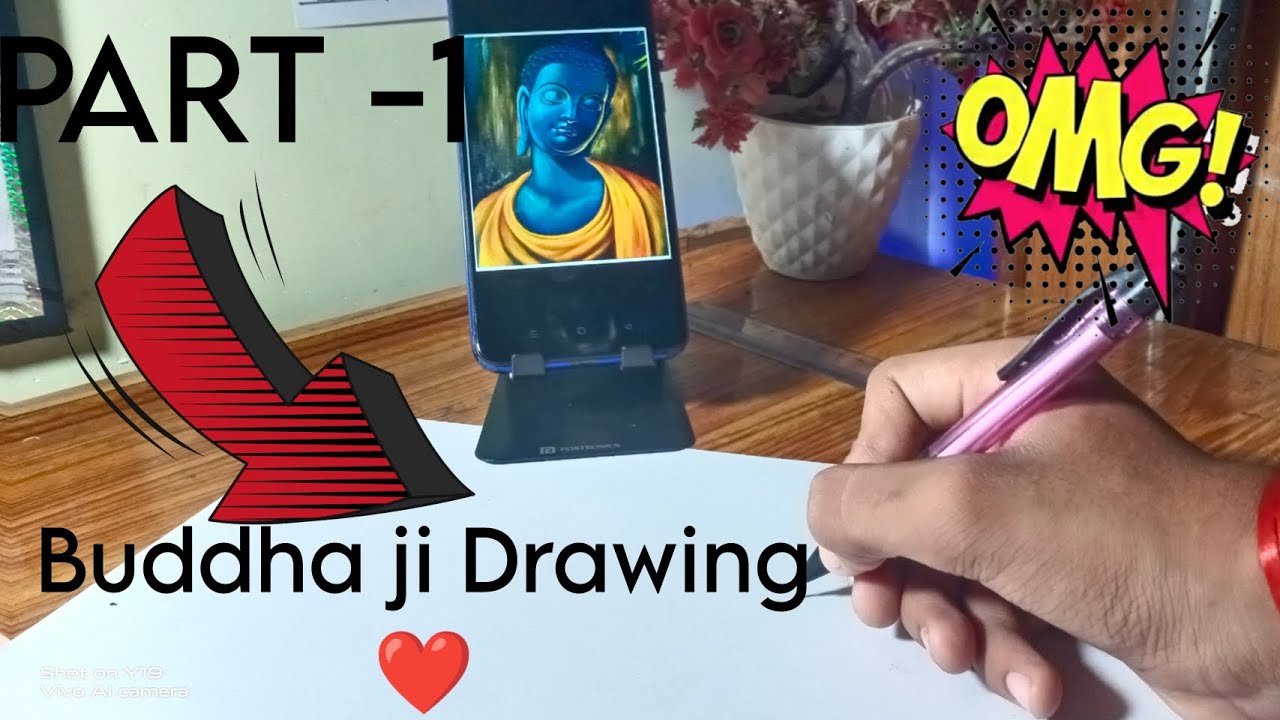 Buddha Ji Drawing Tutorial ️ || Part -1 || BUDDHA JI DRAWING Tutorial ...