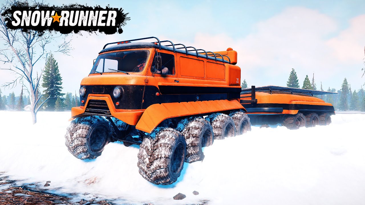 SnowRunner - All Terrain Vehicle 8x8 Driving In Deep Snow - YouTube
