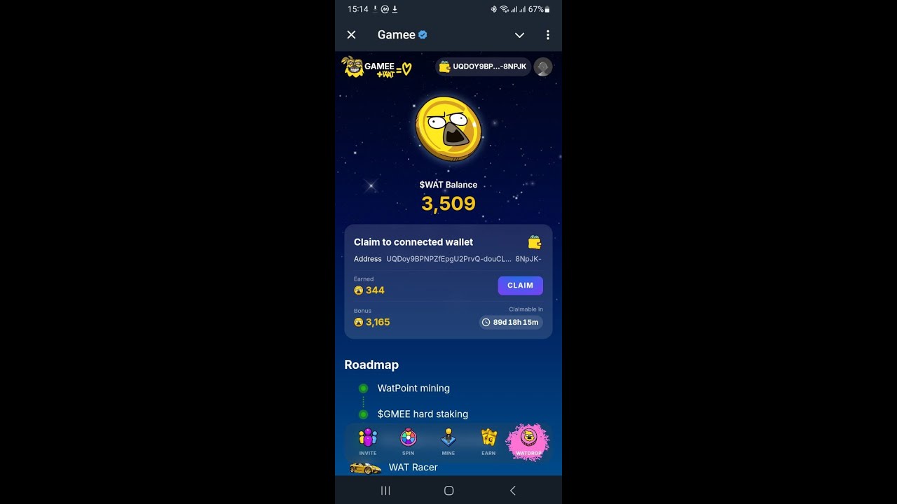 Gamee Airdrop is LIVE! | How to Withdraw Your Gamee ($WAT) rewards ...