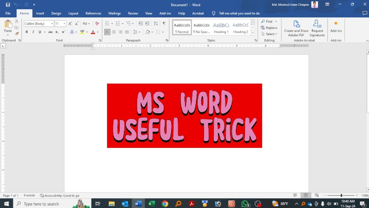 MS Word Useful Font trick - YouTube