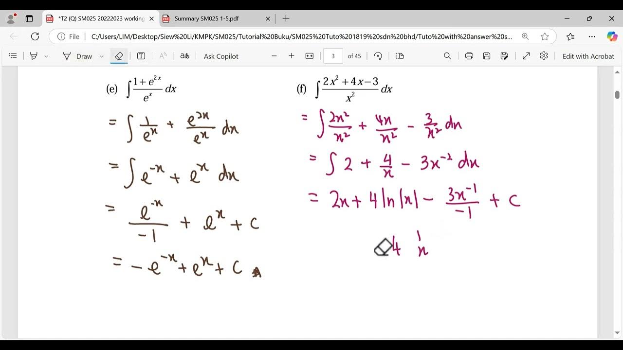 T2 Q2f Basic Rules Of Integration SM025 - YouTube