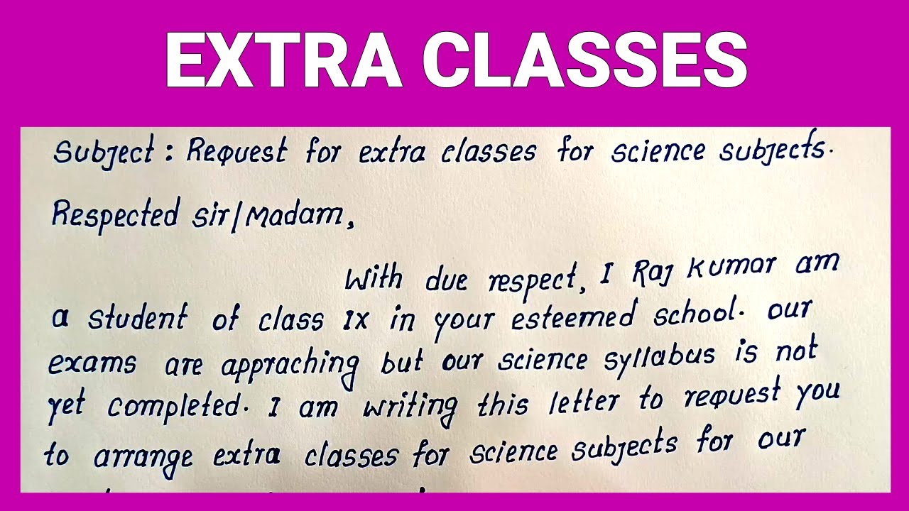 Write English Application to the Principal for Extra Classes | Request ...