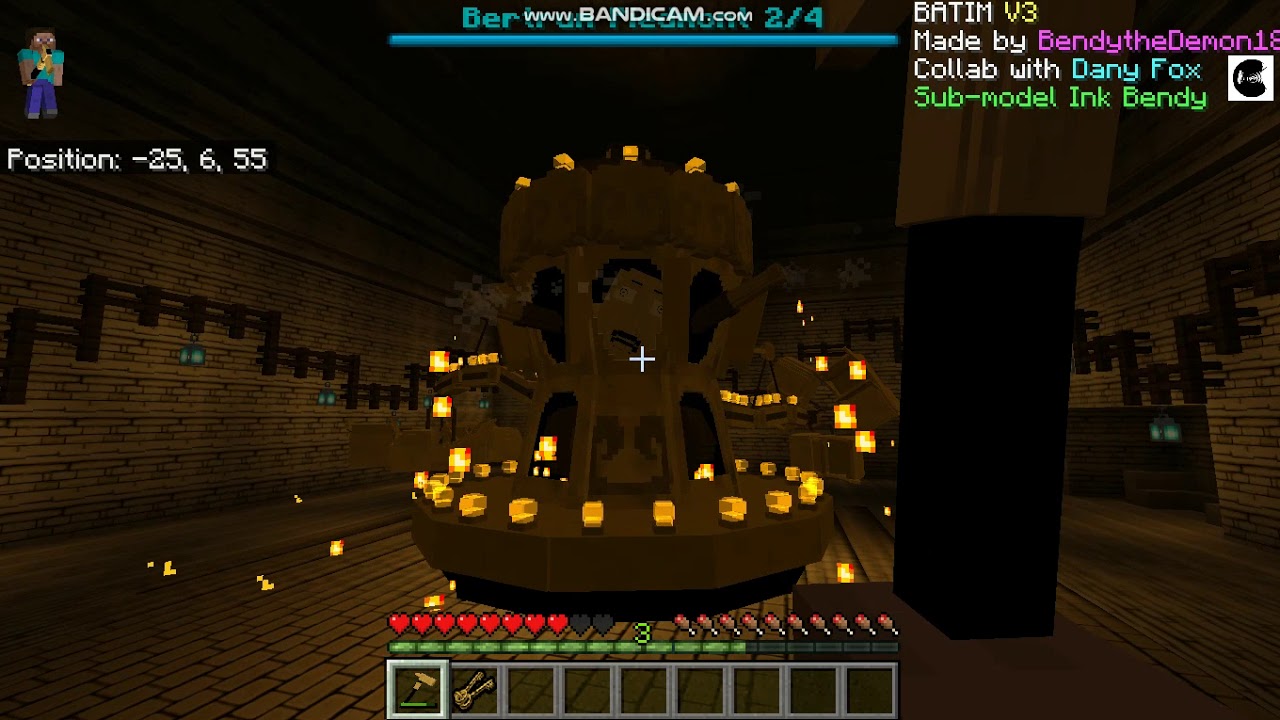 Minecraft pe Bendy and The Ink Machine Bertrum Piedmon fight - YouTube