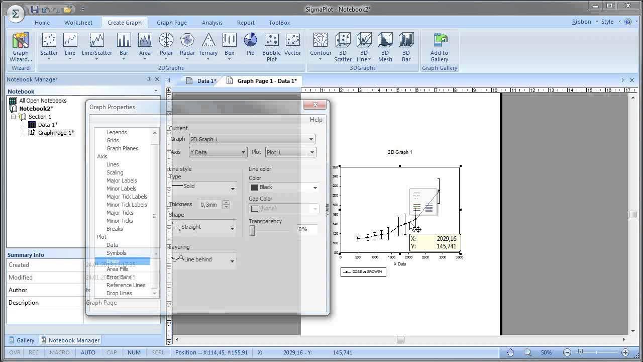Creating and Editing Graphs in SigmaPlot Version 12 - YouTube