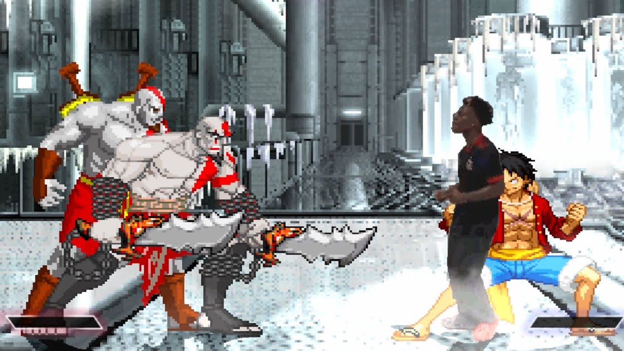 KRATOS vs LUFFY EPIC FIGHT SHOWDOWN | MUGEN ARCADE 2vs2 - SPEED KRATOS ...
