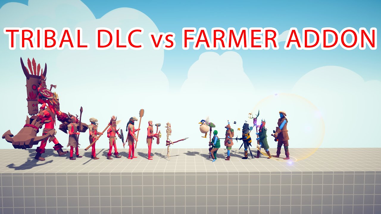 TRIBAL DLC Team vs FARMER ADDON Team - Totally Accurate Battle ...