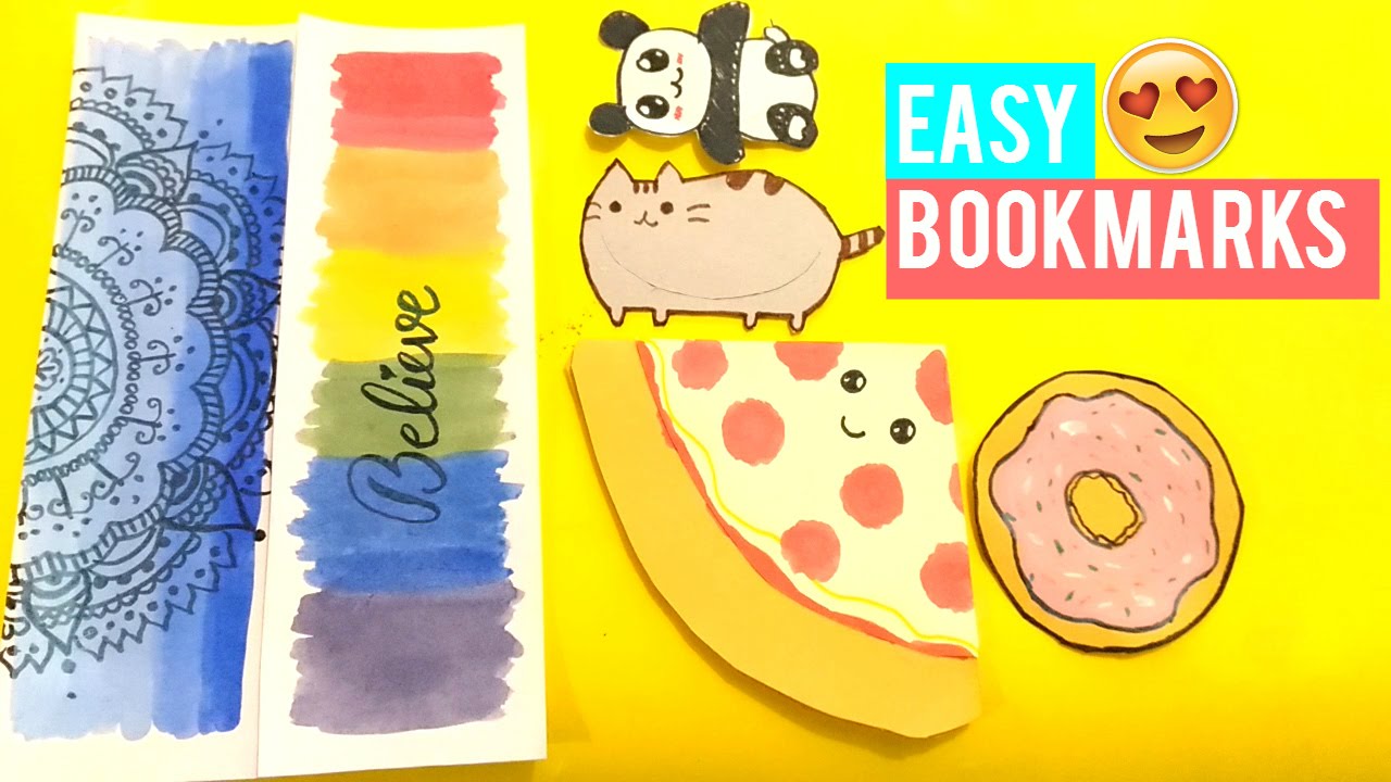 Bookmarks - 3 Cute & Easy DIY Bookmarks ! - YouTube