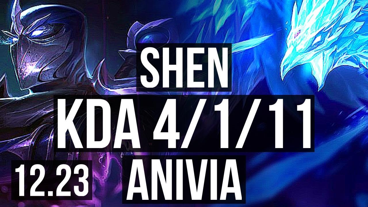 SHEN vs ANIVIA (MID) | 4/1/11, 400+ games | EUW Diamond | 12.23 - YouTube