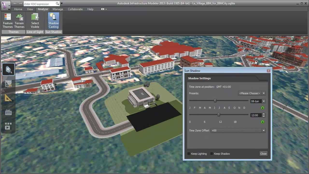 Autodesk Infrastructure Modeler - Simulation de projection des ombres ...