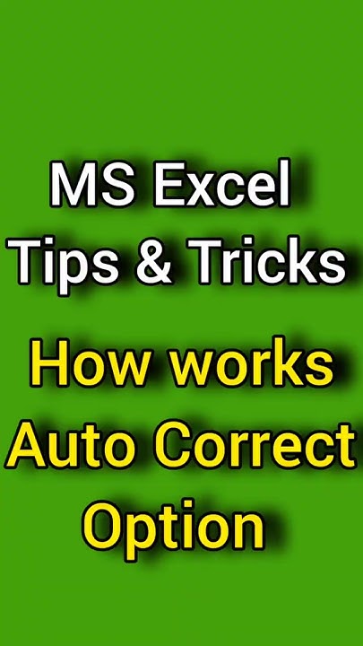 AutoCorrect In Excel| Auto Correction off in excel | #exceltech #microsoftoffice #exceltips # ...