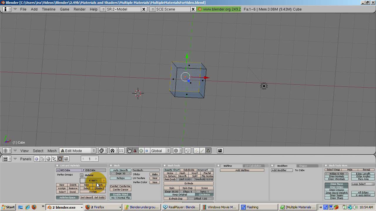 Ira Krakow's Multiple Materials Blender 2.49b Tutorial - YouTube