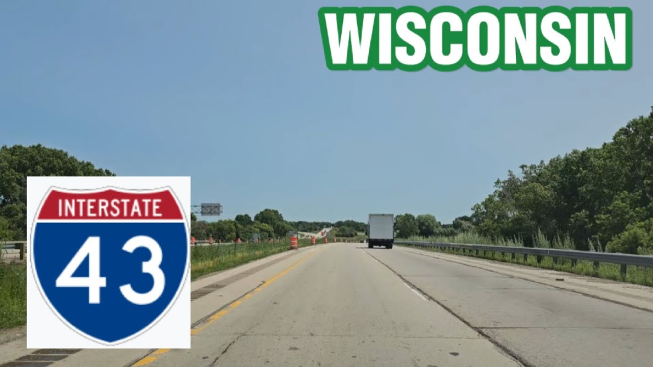 #12 Part 2. Highway drive Wisconsin. Interstate 43 (I-43). Costco Wy ...