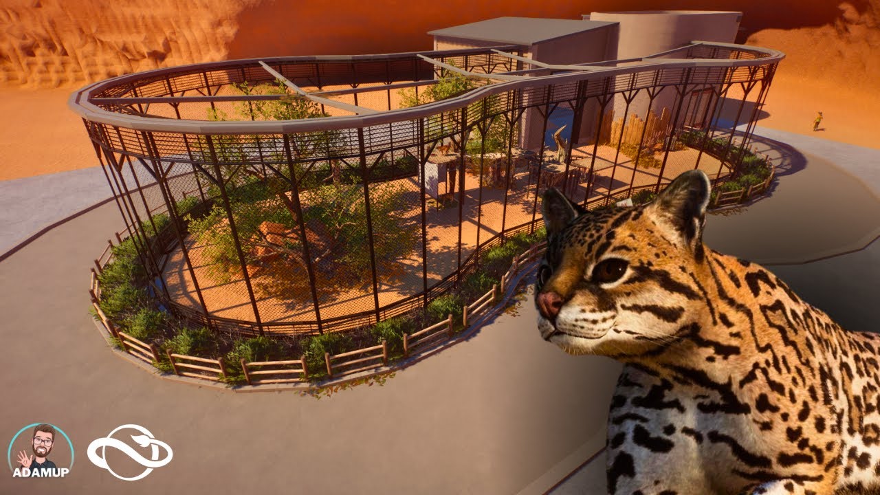 Building A Big Cat Habitat In Planet Zoo - Ocelot Enclosure - YouTube