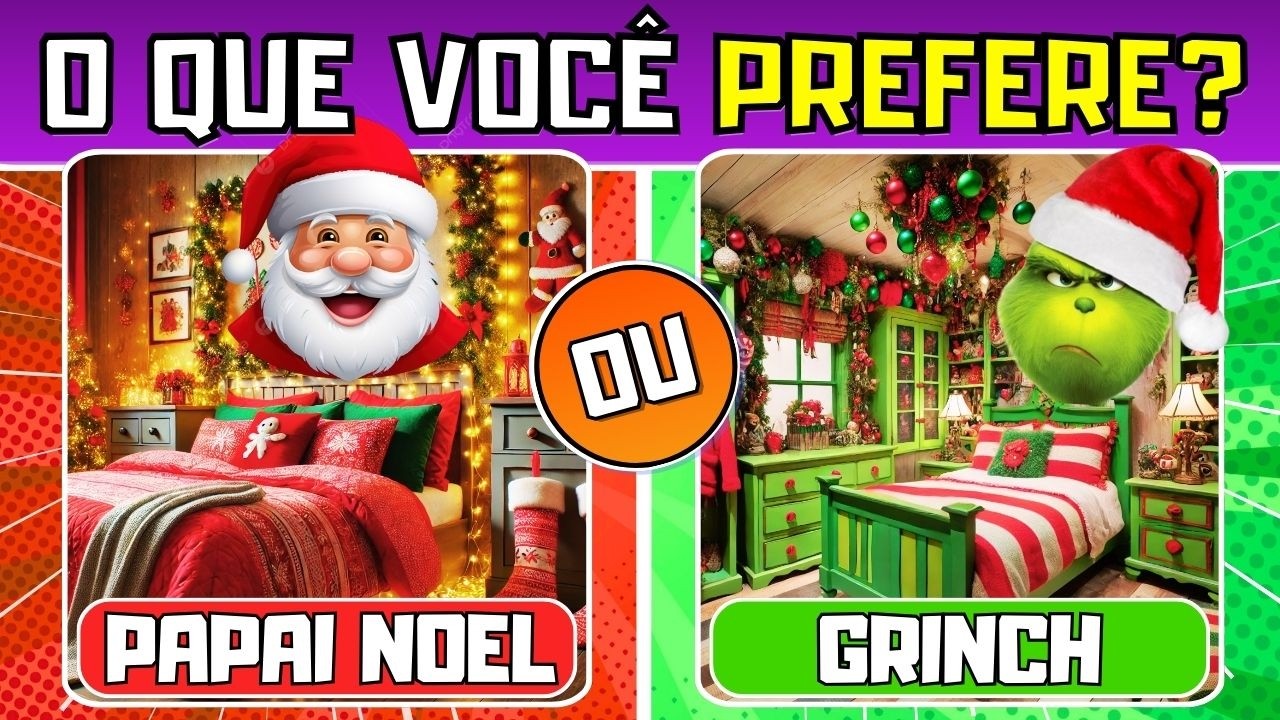 O QUE VOCÊ PREFERE? 🎅 Edição Natal | PAPAI NOEL VS 🤢 GRINCH | Desafios ...