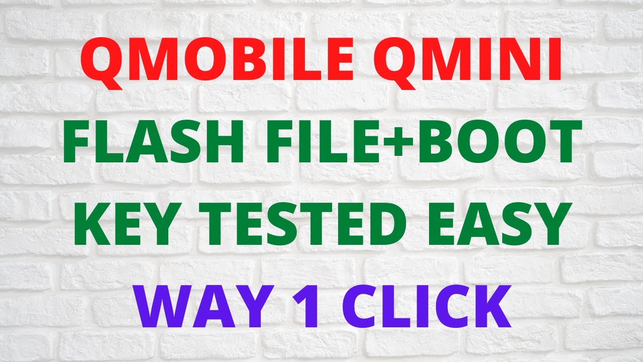 Qmobile Qmini Flash File+Boot Key Tested - YouTube