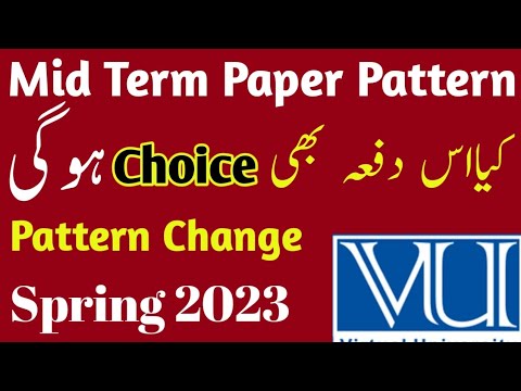 Virtual university Mid Term Paper Pattern 2023 | Mid term paper Spring ...