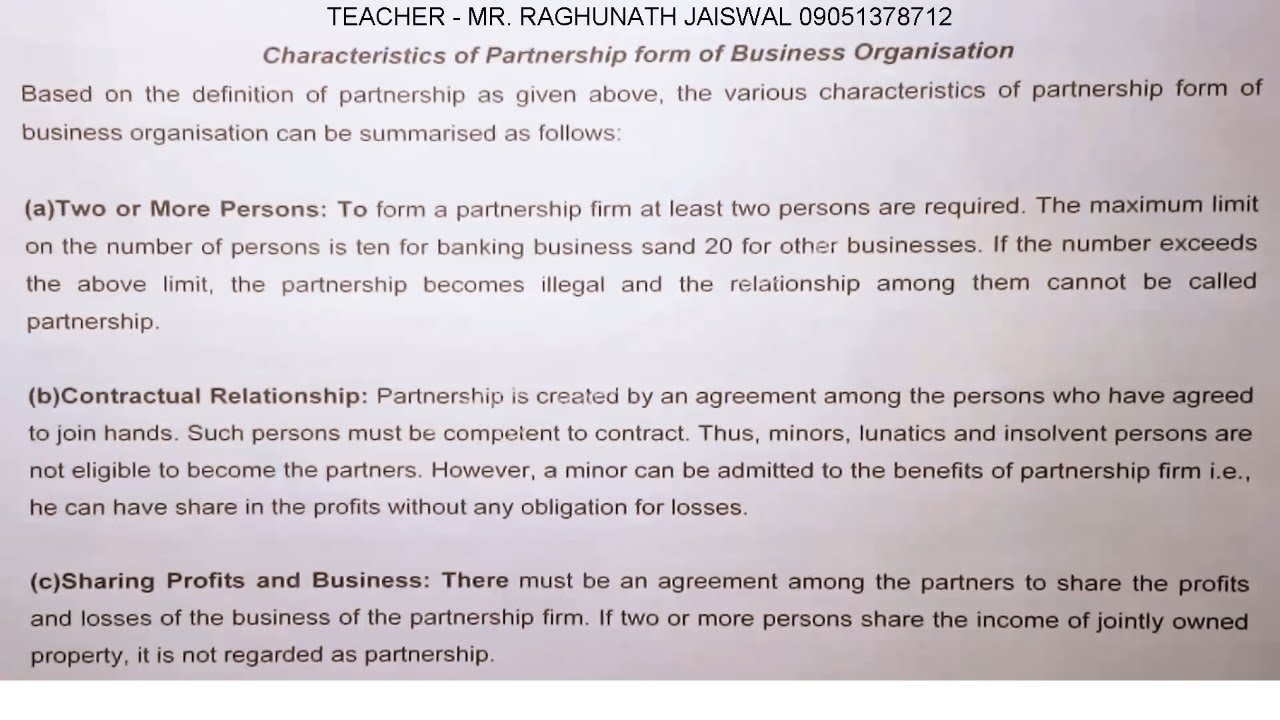 Characteristics of partnership in business | Features of partnership ...