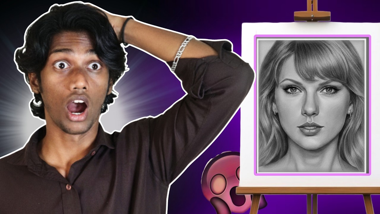 “I Drew Taylor Swift REALISTIC 😳 | Hyper Portrait Reveal | NilArt407 ...