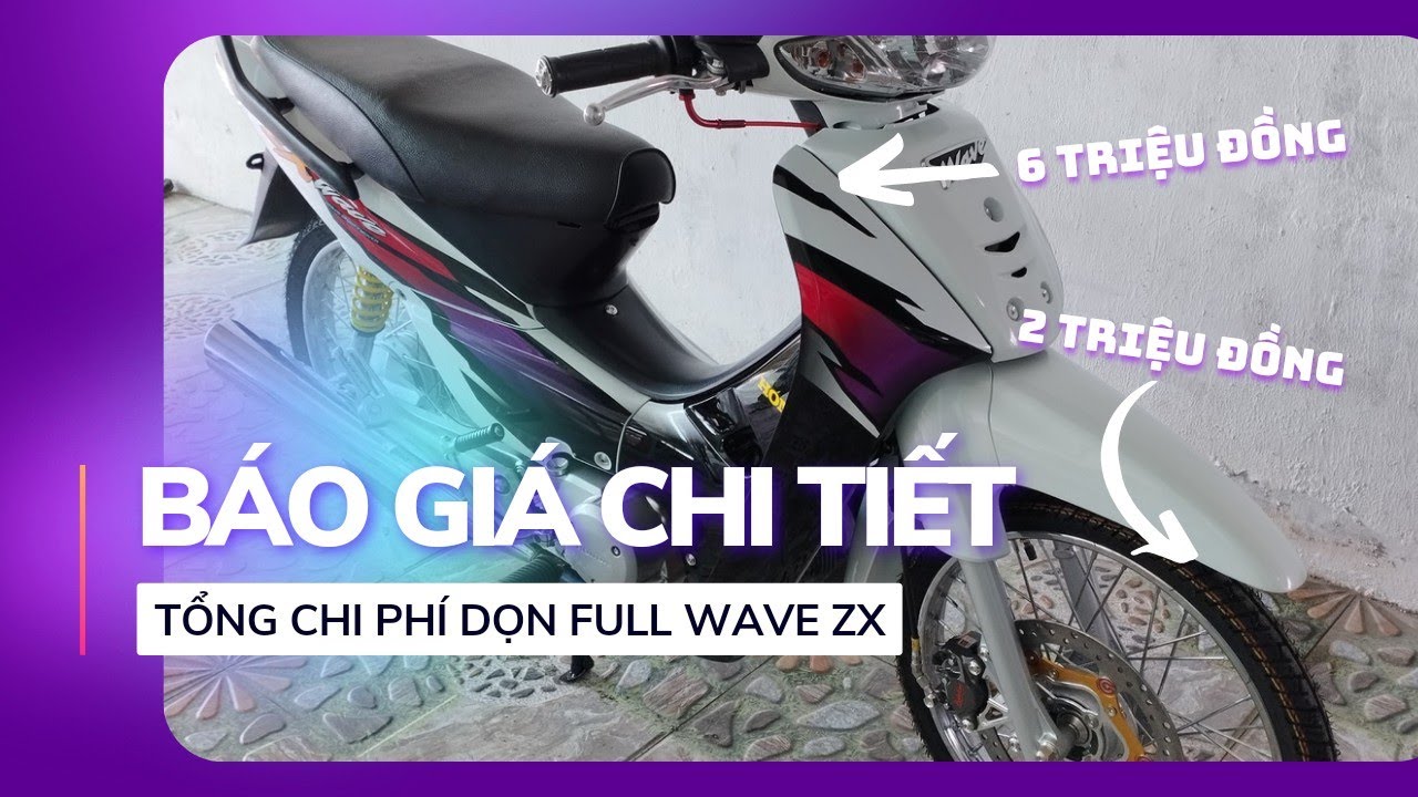 TỔNG CHI PHÍ DỌN WAVE ZX TRẮNG CẦN THƠ | BÁO GIÁ CHI TIẾT TỪNG PHỤ TÙNG ...