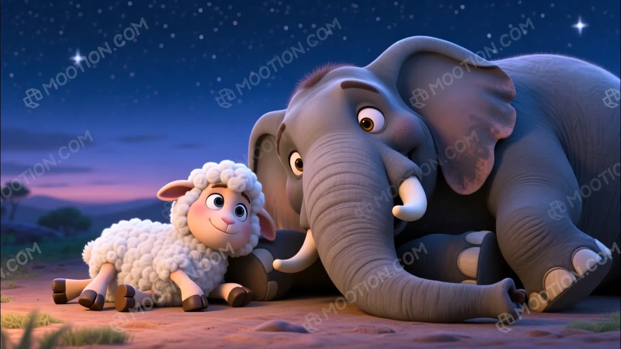 “Baba Black Sheep and Little Elephant 🐘 | Cute Animal Friendship Poem ...