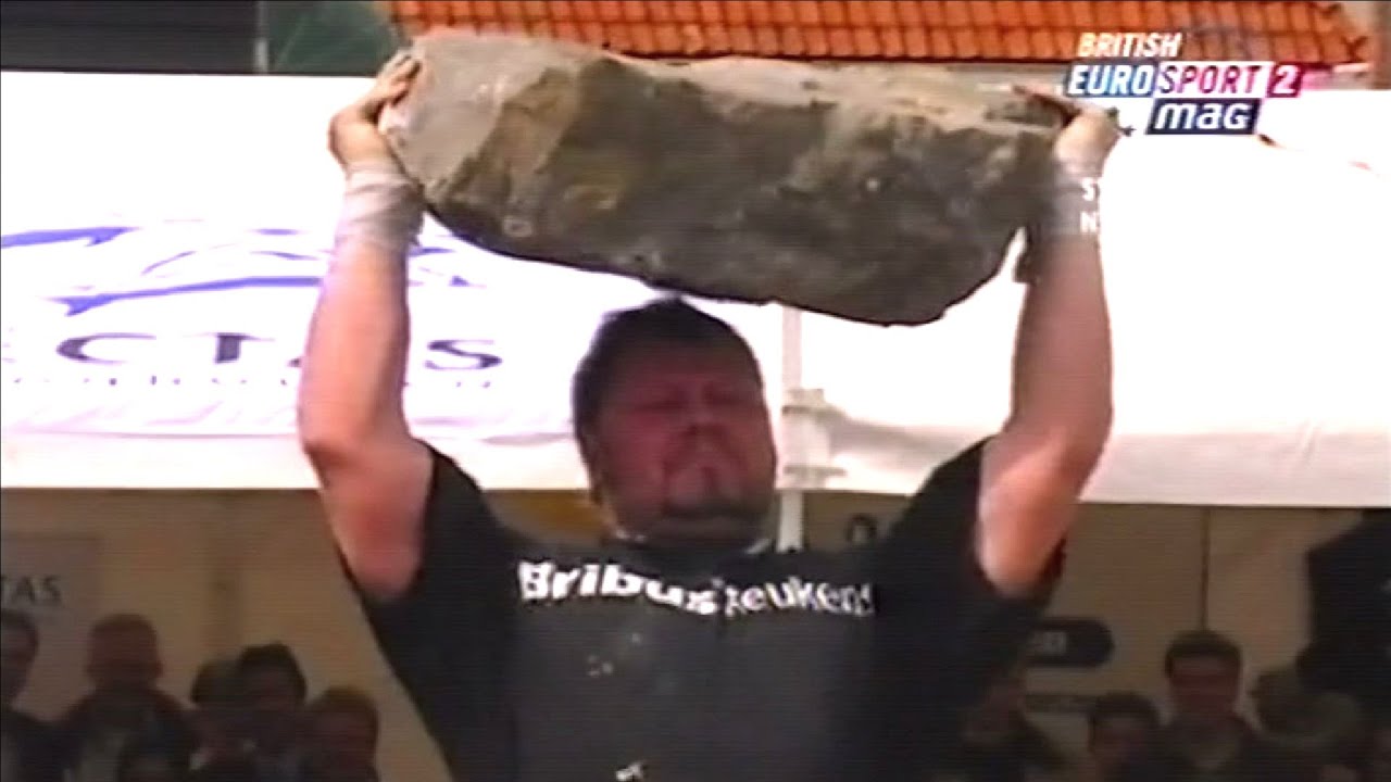 Magnus Ver Magnusson 136kg Overhead Rock Lift World Record - YouTube