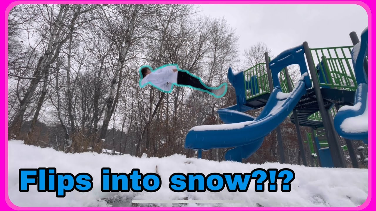 CRAZY FLIPS INTO SNOW CHALLENGE! (Winter vlog) - YouTube