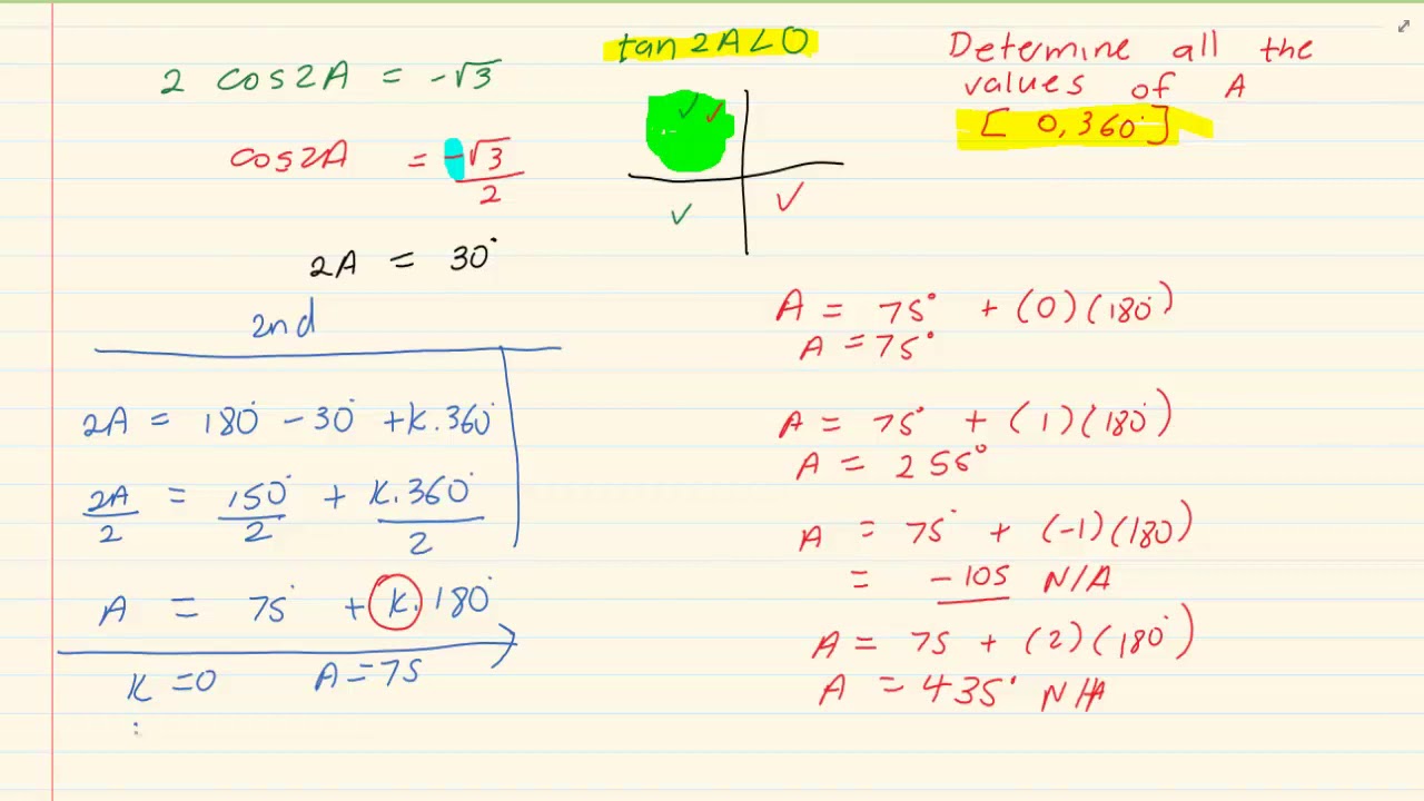 Grade 12: Trigonometry : Revision of G11 Trignometry - Part 2 - YouTube