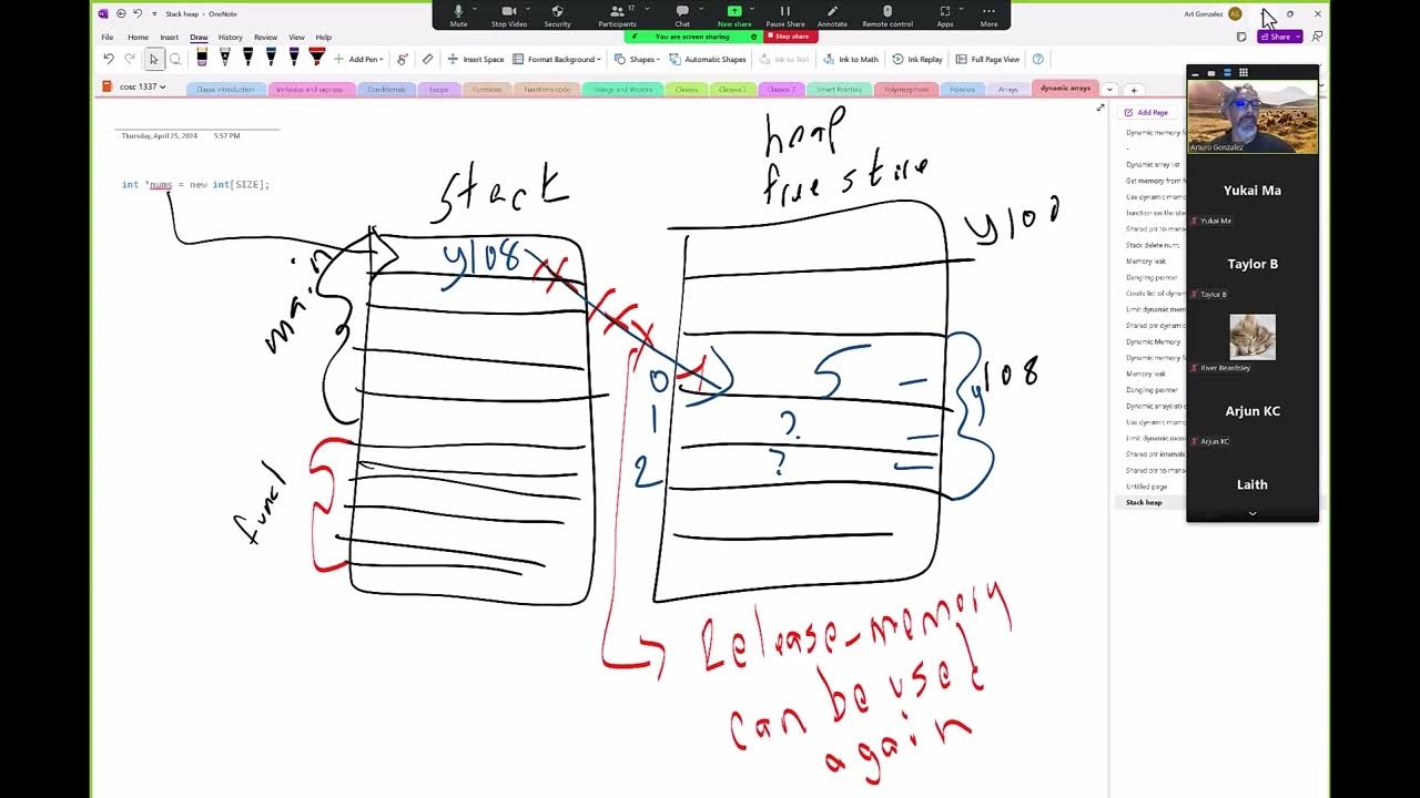042524 COSC 1337 C++ Hybrid dynamic memory mgmt w Shared Ptr - YouTube