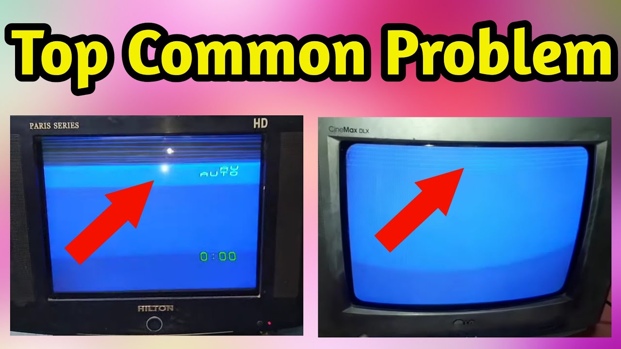 Crt tv Vertical Top Common Problem /crt tv vertical line Fault/horizontal output transistor Heat ...