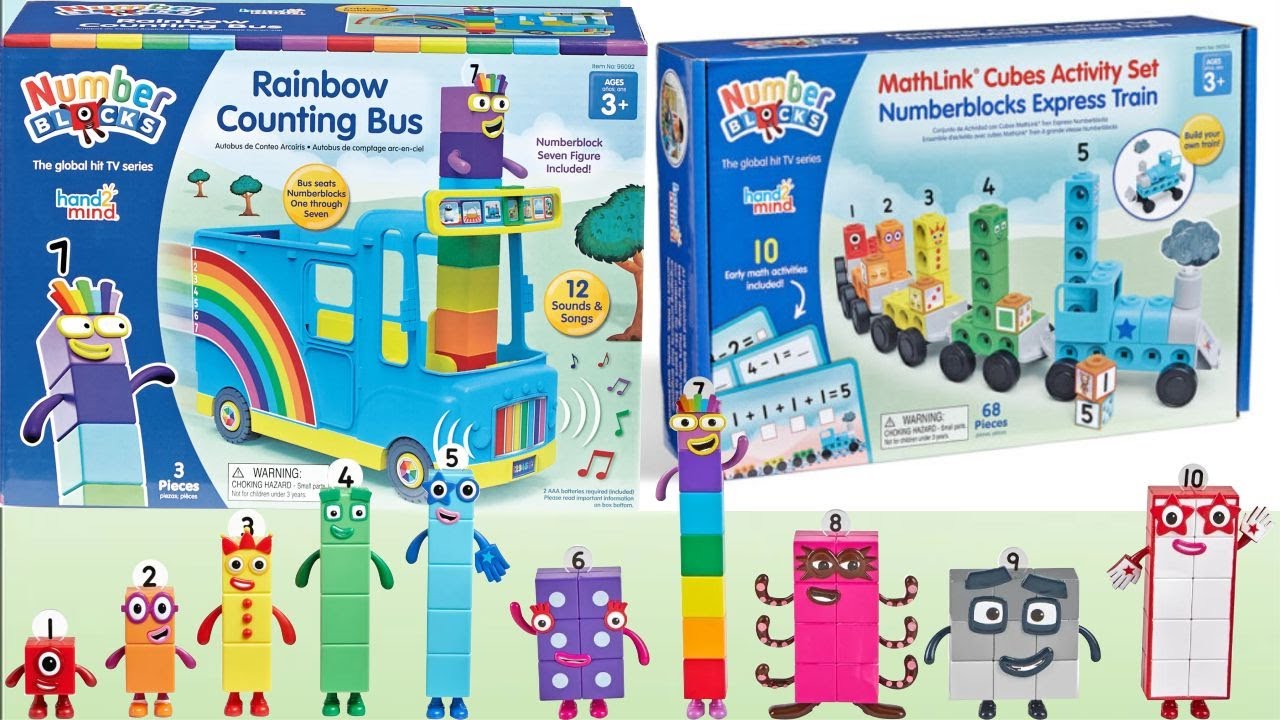 Unboxing Numberblock Friends Express Train And Rainbow Counting Bus ...