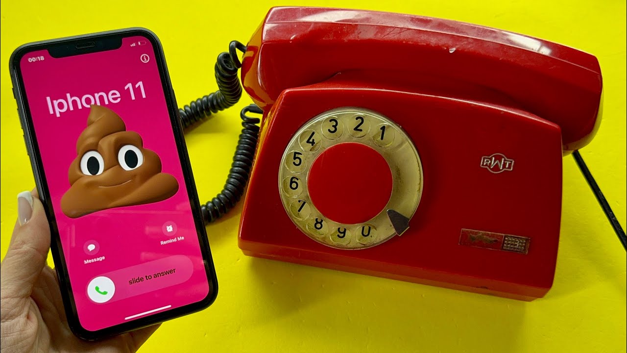 Landline Retro Phone Calls to IPhone 11 + Outgoing Calls - YouTube
