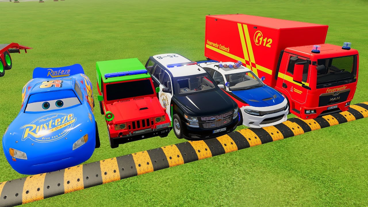 TRANSPORTING ALL POLICE CARS and AMBULANCE EMERGENCY VEHICLES WITH ...