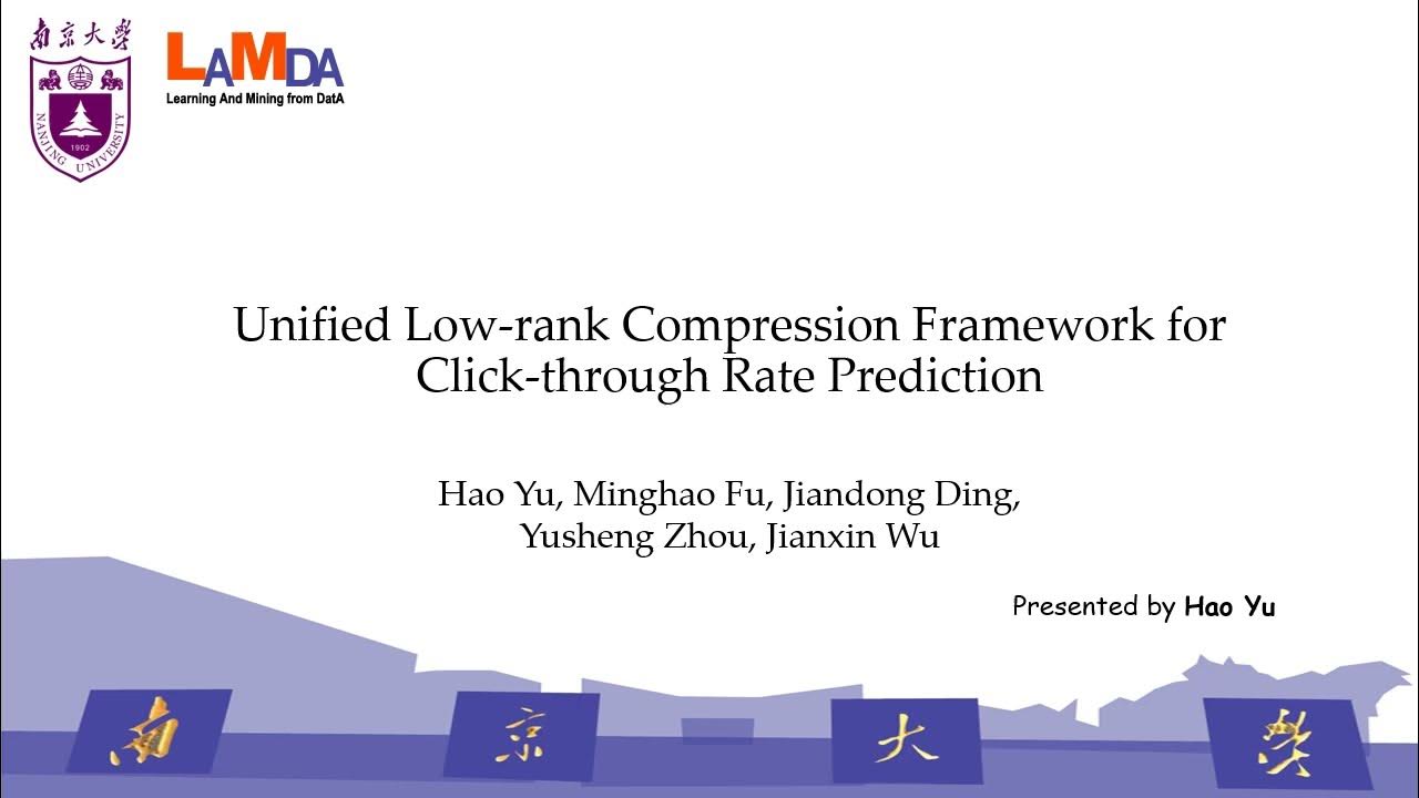 KDD 2024 - Unified Low rank Compression Framework - YouTube