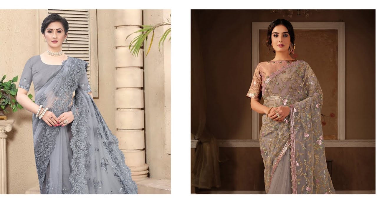 latest net saree designs 2023 | net saree designs collection ...
