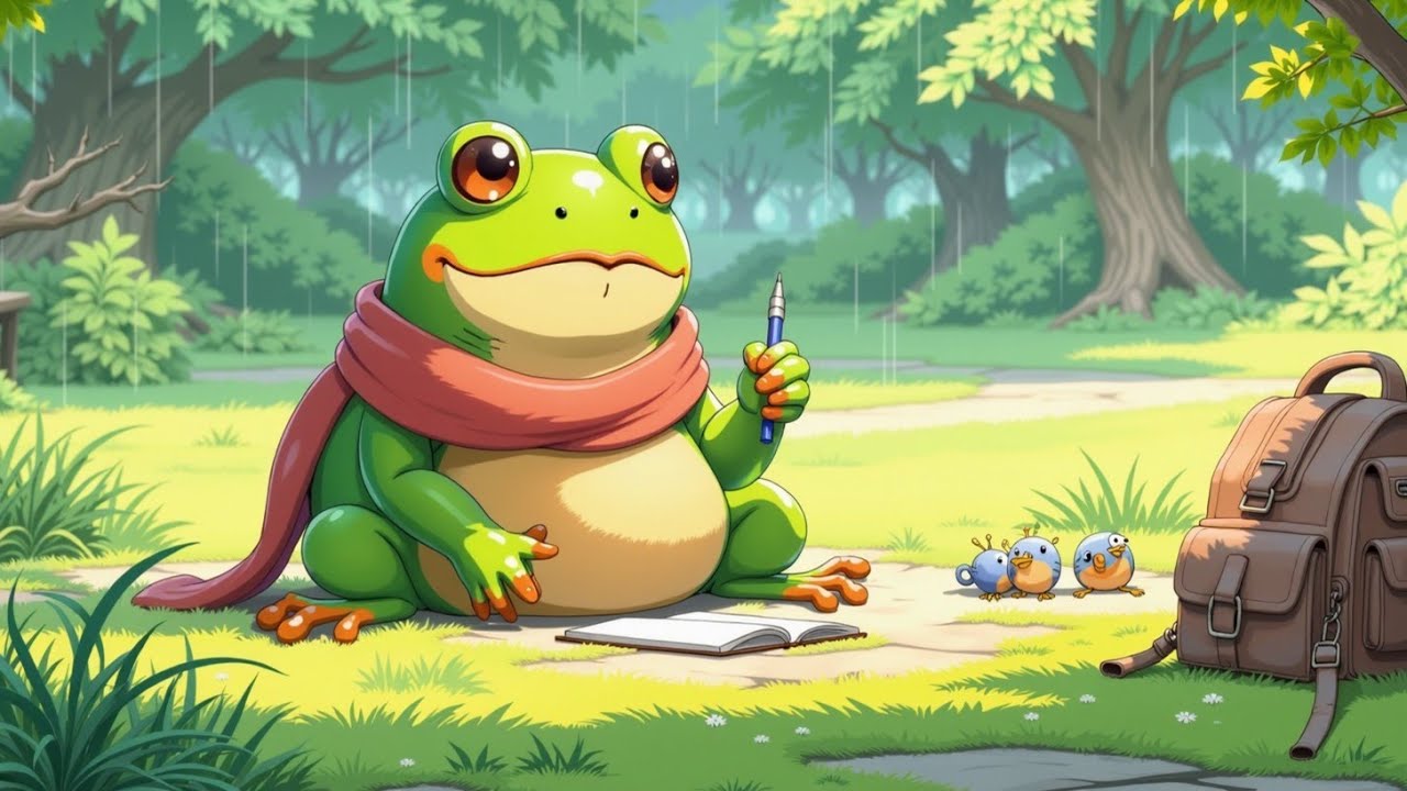 🐸 Frog Study Session Lofi Rain 🌻 Cozy Ambient Music 🎧 Perfect for Focus ...