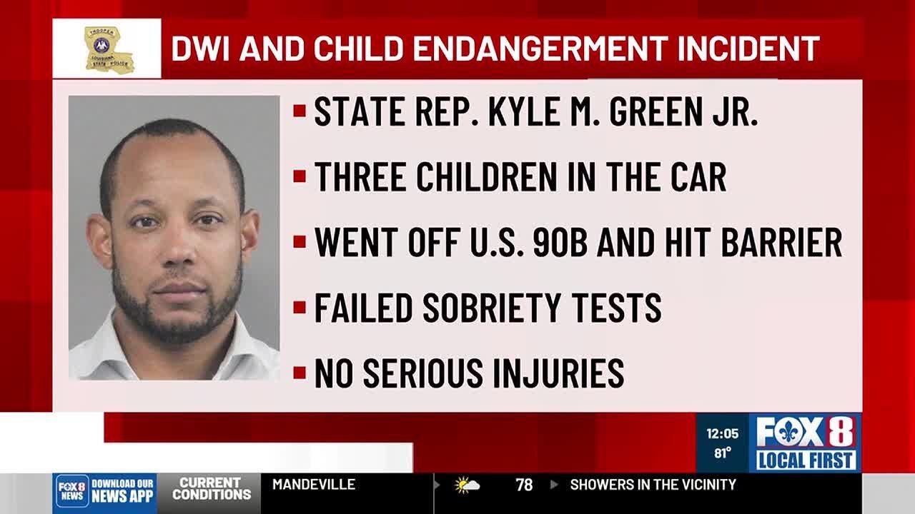 State Rep. Kyle Green Jr. of Marrero booked with DWI after crashing car ...